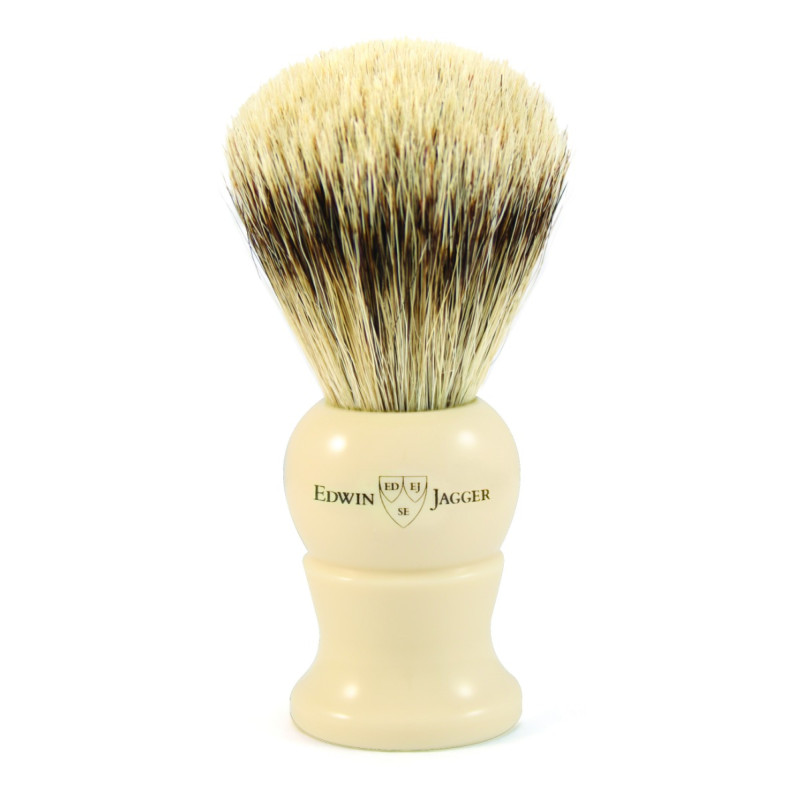 Edwin Jagger Imitation Ivory Shaving Brush (Super Badger)