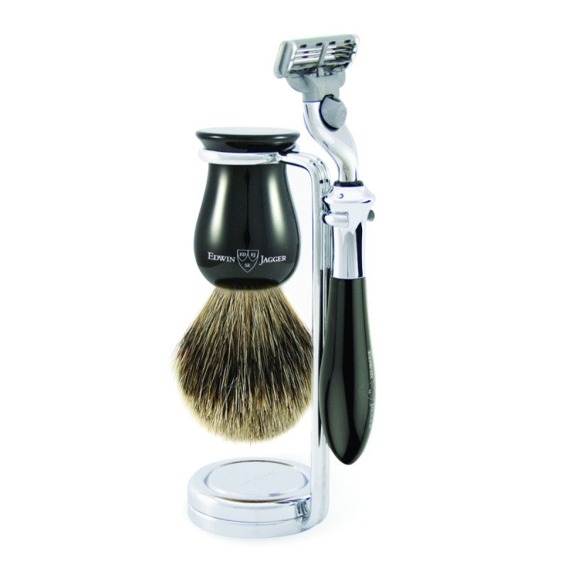 Edwin Jagger Gillette® Mach3® Razor Shaving Set Plaza Imitation Ebony 3pc