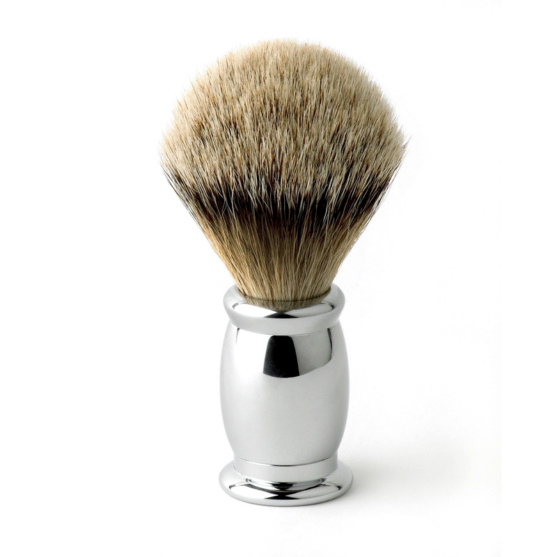 Edwin Jagger Bulbous Chrome Shaving Brush (Super Badger)